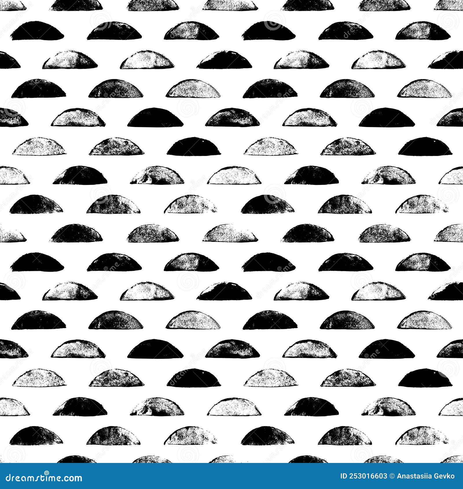 Hand Drawn Seamless Pattern with Semi Circles. Stock Vector ...