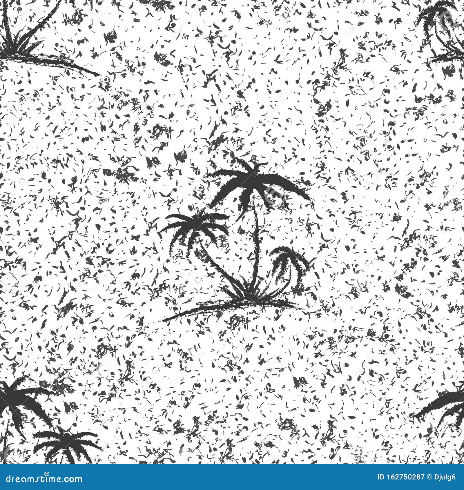 Hand Drawn Seamless Pattern. Simple Seamless Palm Tree Pattern and ...