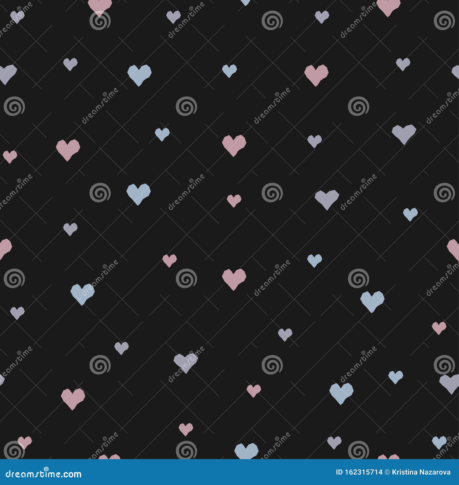 Hand Drawn Seamless Pattern with Tiny Hearts Stock Illustration ...
