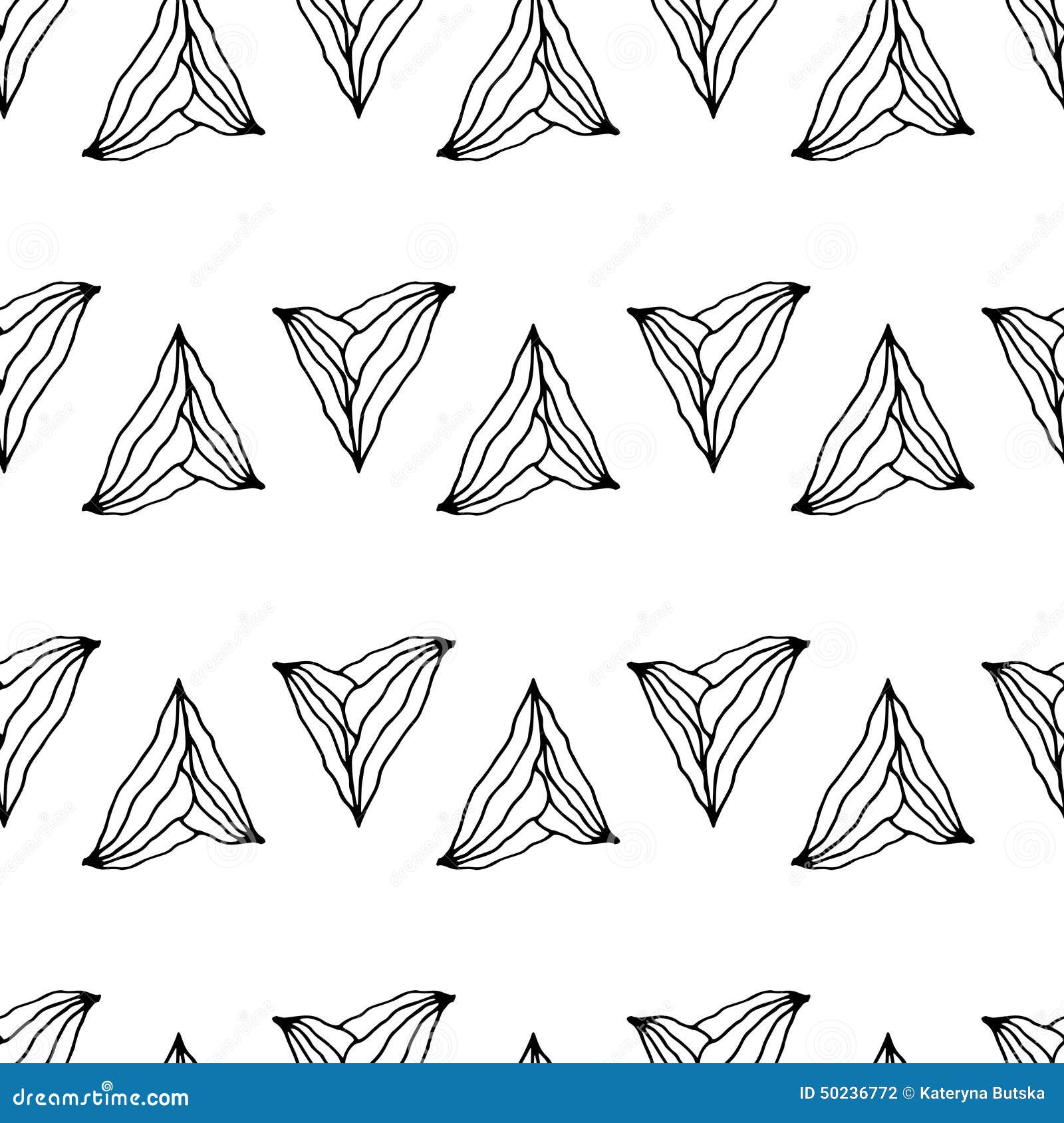 Hand Drawn Seamless Pattern with Unusual Triangles Stock Vector ...