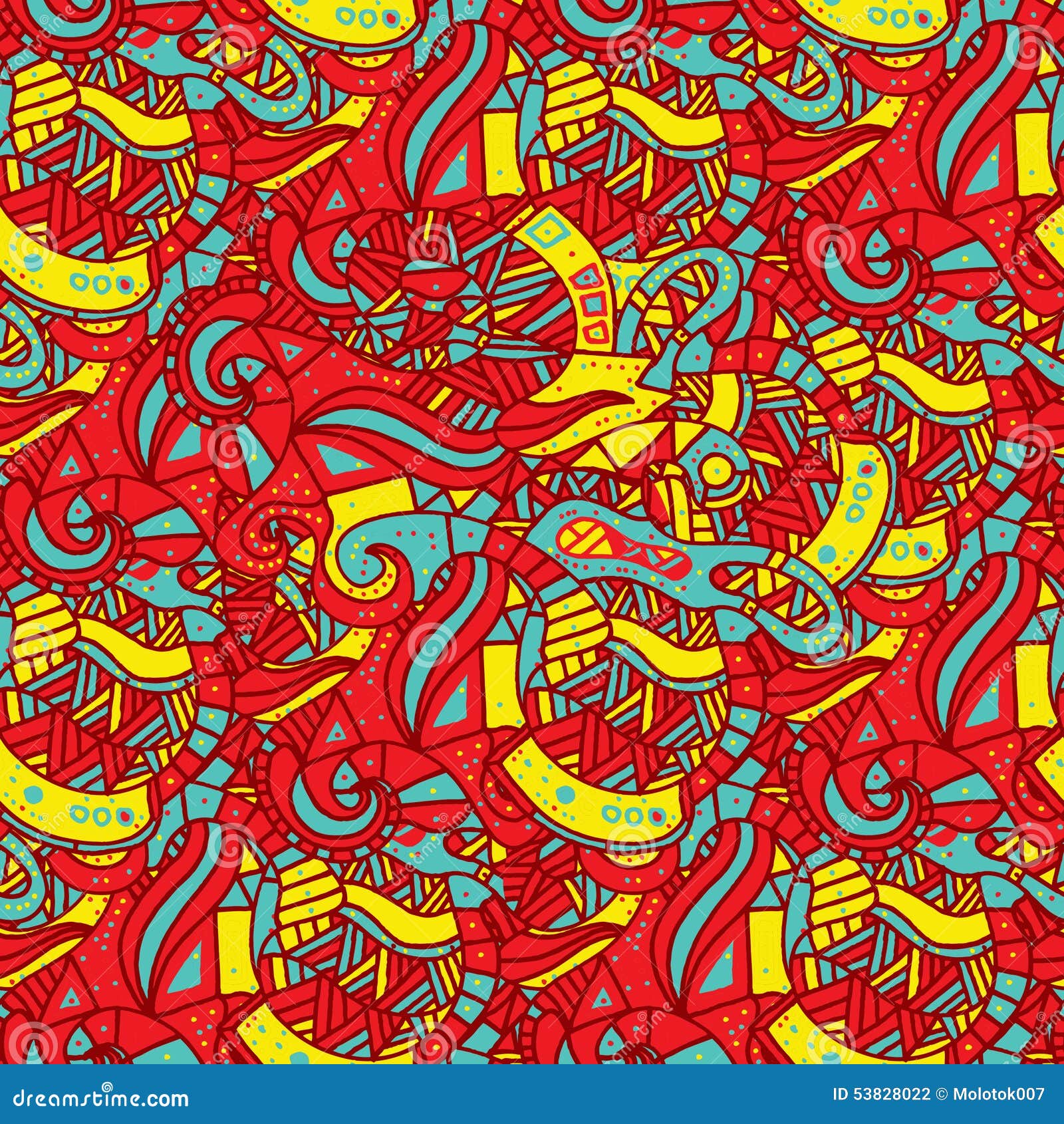 Vintage Hand Drawn Vector Pattern Wave Line Triangle Stock ...