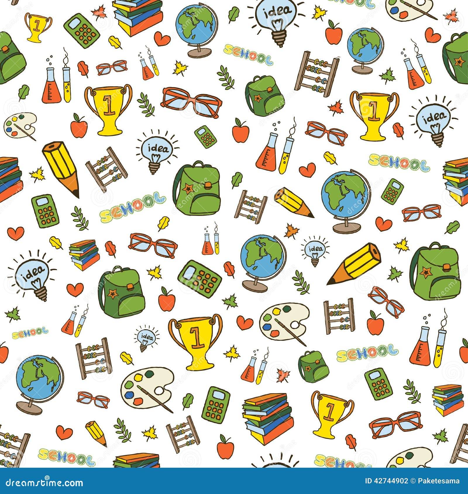 Hand Drawn Seamless School Background Stock Vector - Illustration of ...