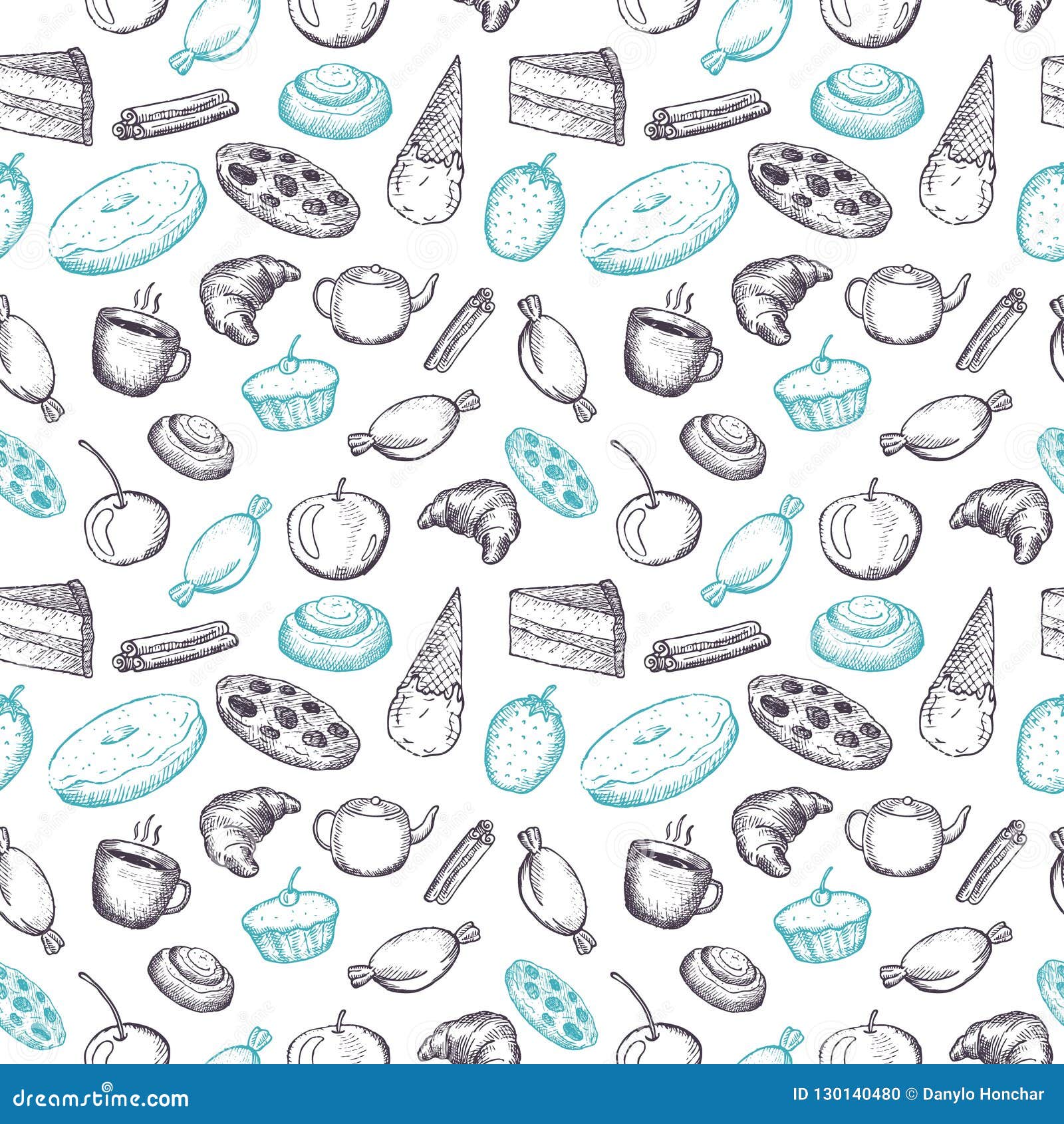 Set Of Sweets. Doodles Hand Drawn Sketchy Vector Objects ...