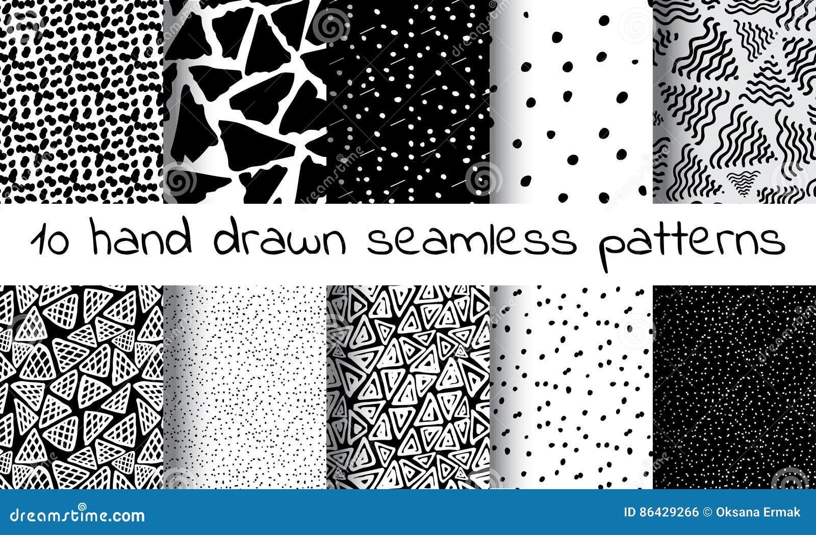 Hand Drawn Seamless Triangle Pattern Stock Illustration - Illustration ...