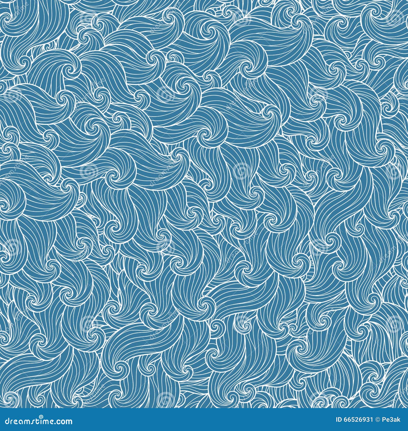 Hand Drawn Seamless Wave Background. Stock Vector - Illustration of ...