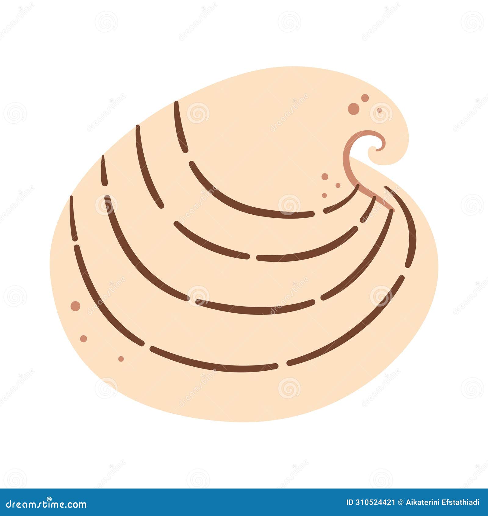 Seashell Set. Cartoon Scallops. Tropical Conch Sea Snail Oyster Clam ...