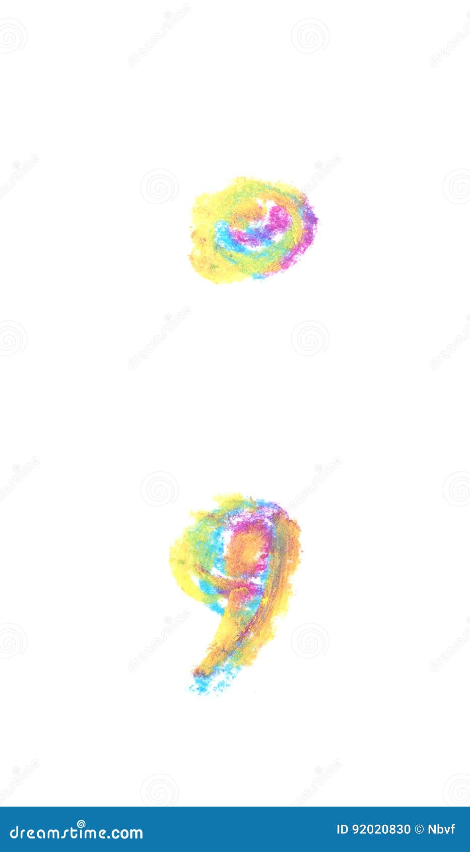 Hand Drawn Semicolon Symbol Isolated Stock Illustration - Illustration ...