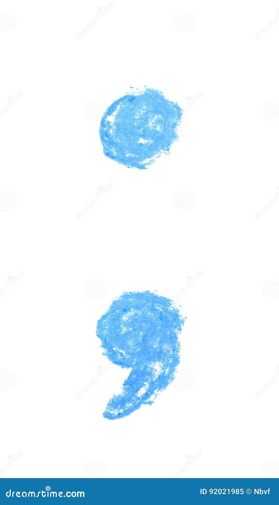 Hand Drawn Semicolon Symbol Isolated Stock Illustration - Illustration ...