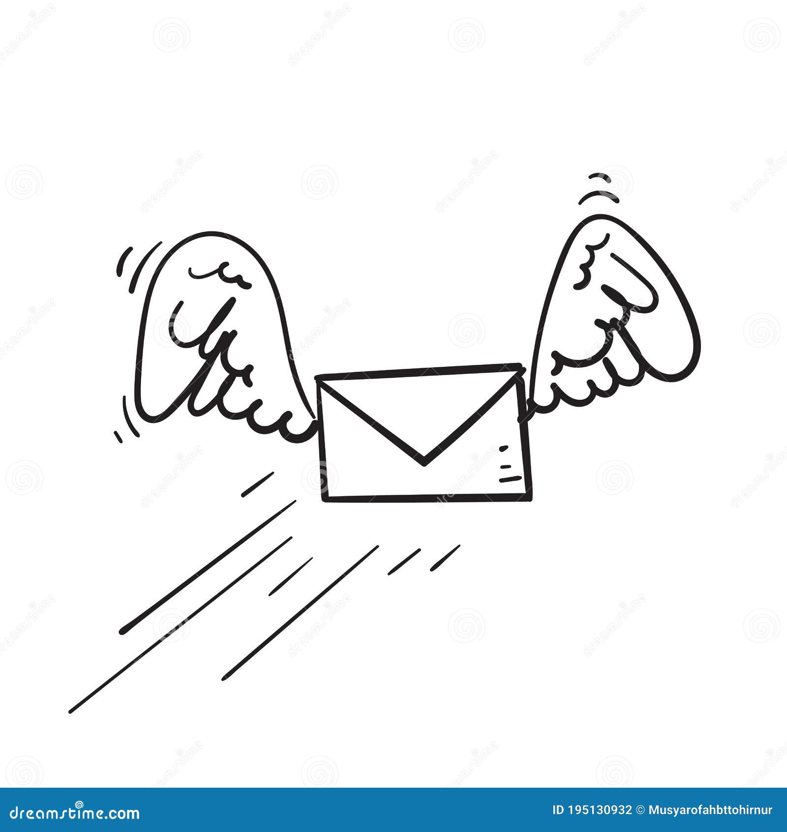 Hand Drawn Send Message Envelope Icon Doodle Illustration Vector Stock ...