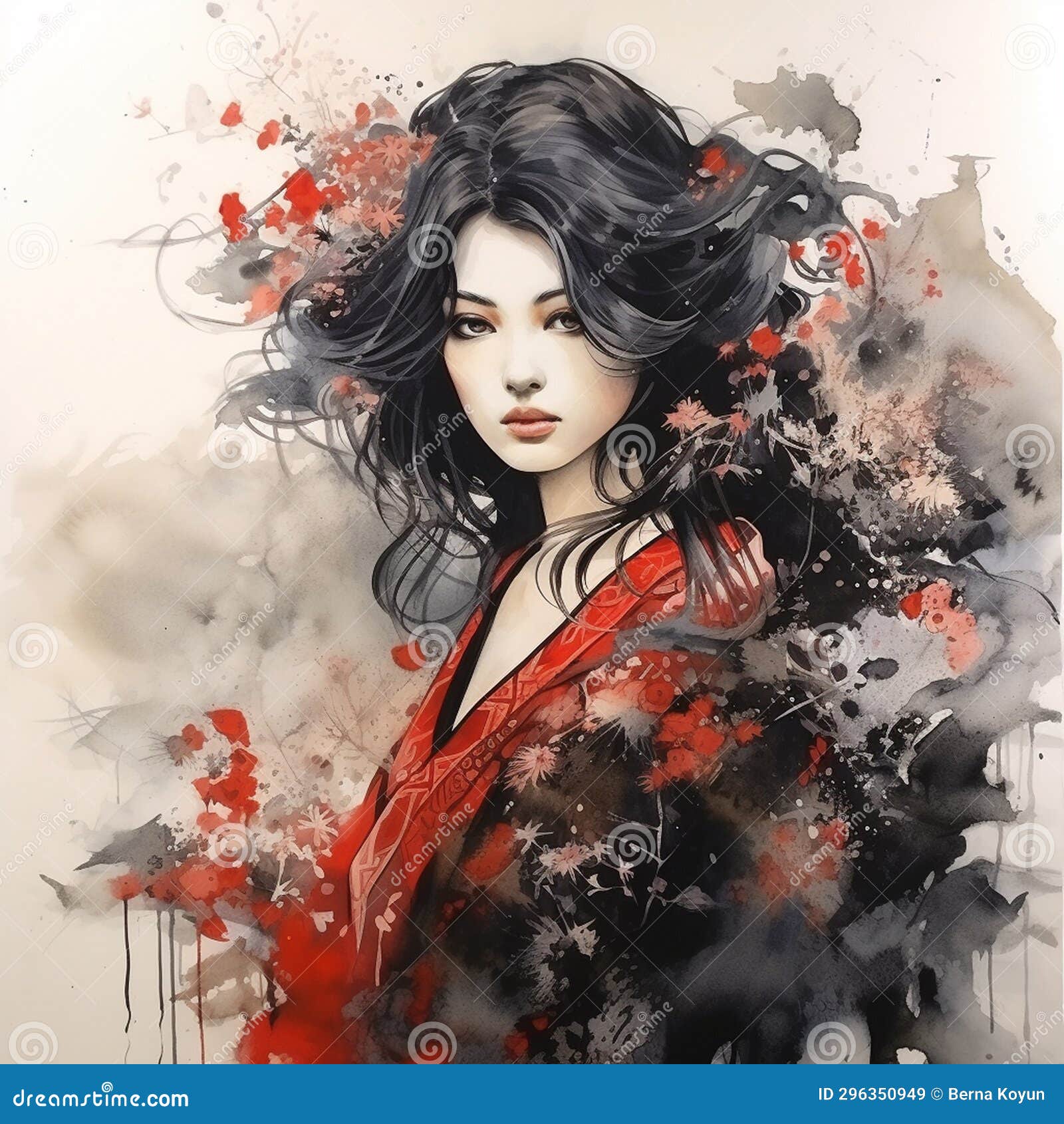 Hand-Drawn Serenity Unveiled Sumi-E Magic Stock Illustration ...