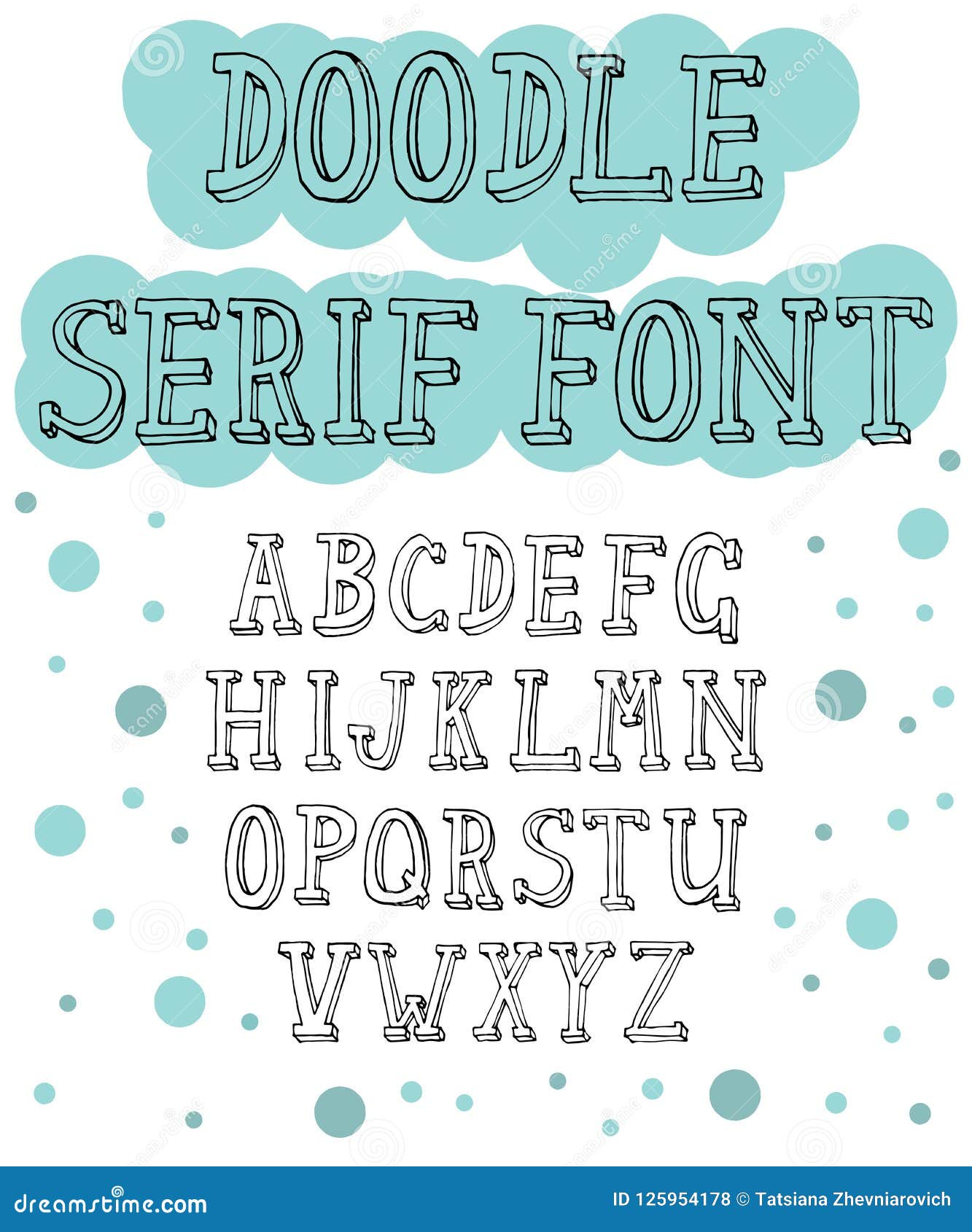 Hand Drawn Serif Font for Different Designs Stock Vector - Illustration ...