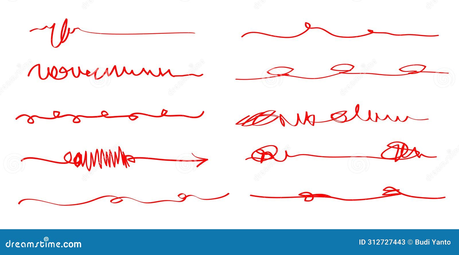 Hand Drawn Set of Border, Underline, Curly Swishes, Swashes, Swoops ...