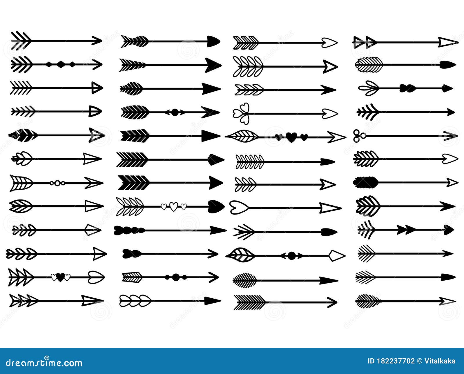 Set of cute vector arrows stock vector. Illustration of cutout - 182237702