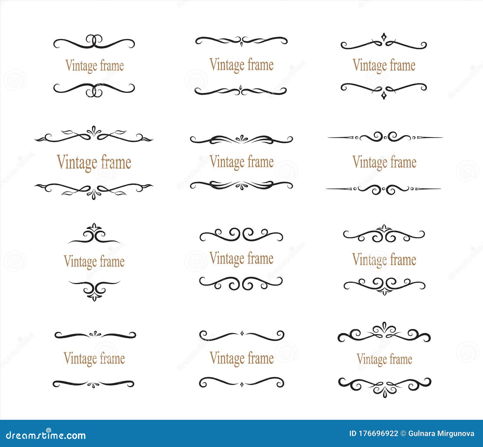 Hand Drawn Set of Decorative Frames, Borders, Page Decoration ...