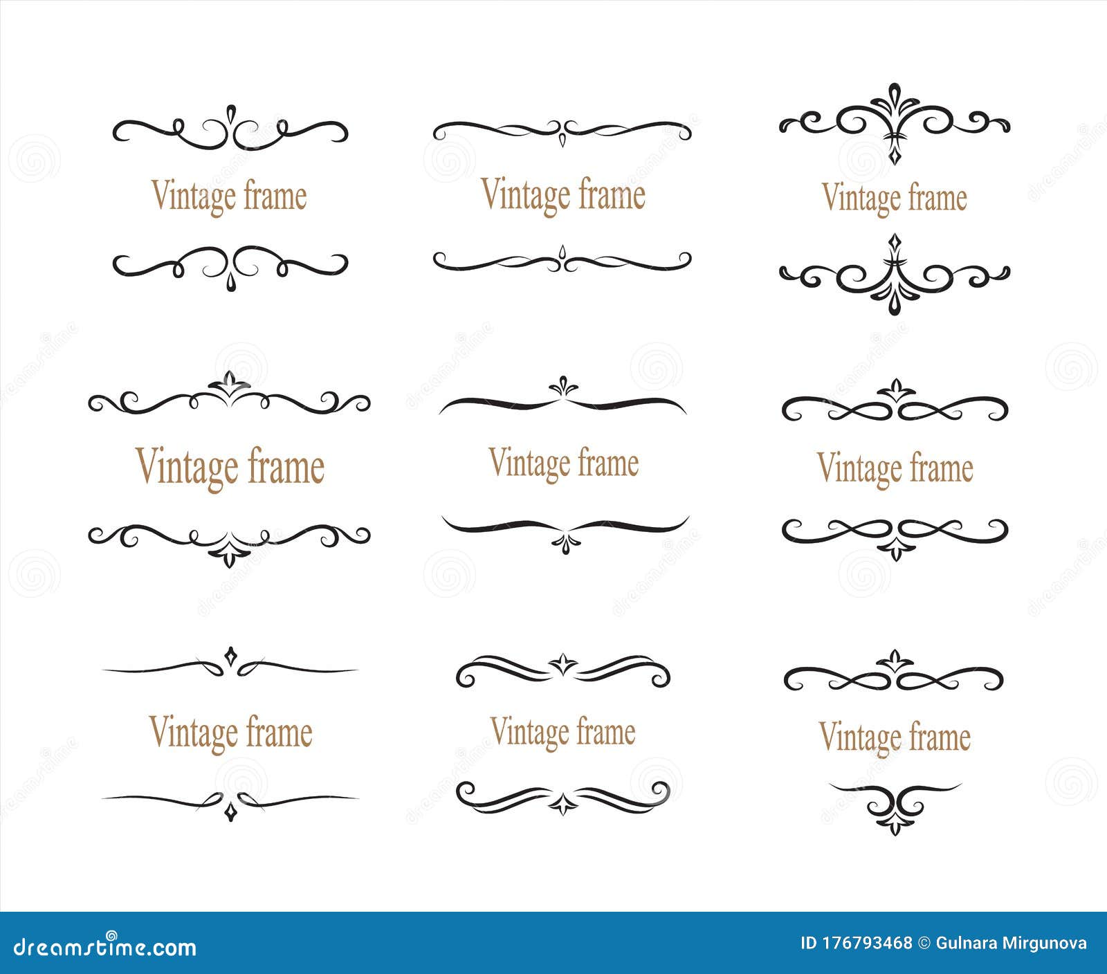 Hand Drawn Set of Decorative Frames, Borders, Page Decoration ...