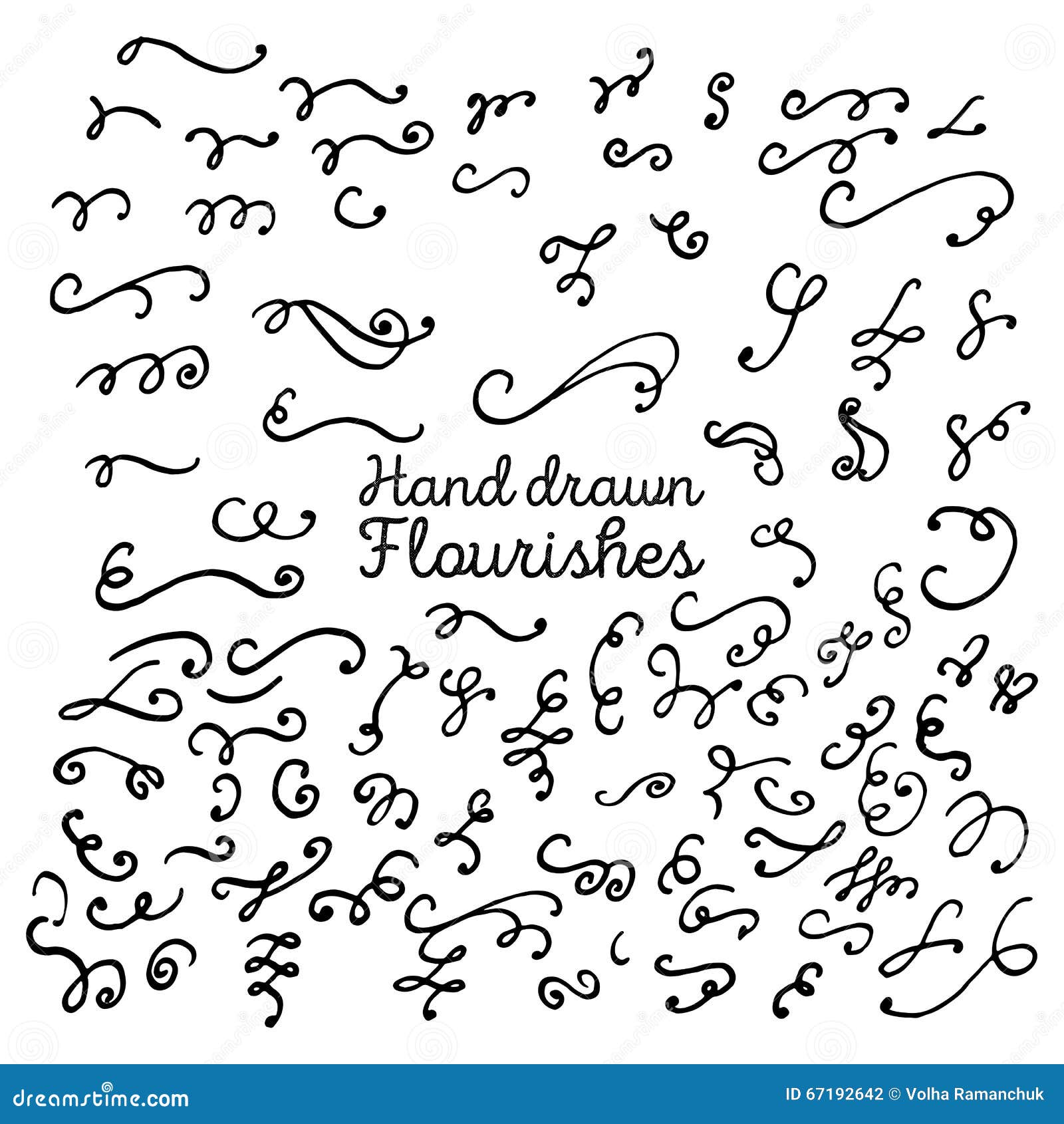 Hand Drawn Set of Design Elements Stock Vector - Illustration of banner ...