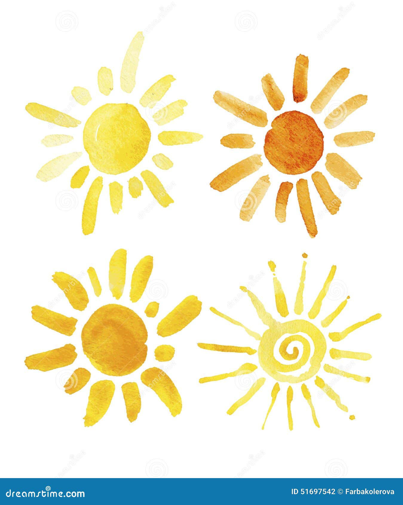 Hand Drawn Set of Different Suns Isolated. Vector Stock Vector ...