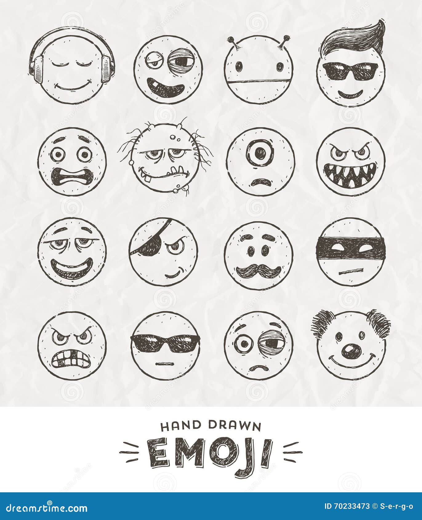 Emoticons Cyclops Vector Set | CartoonDealer.com #87003390