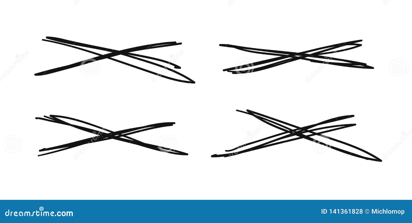 Hand Drawn Set of Objects for Design Use. Black Vector Doodle Cross ...