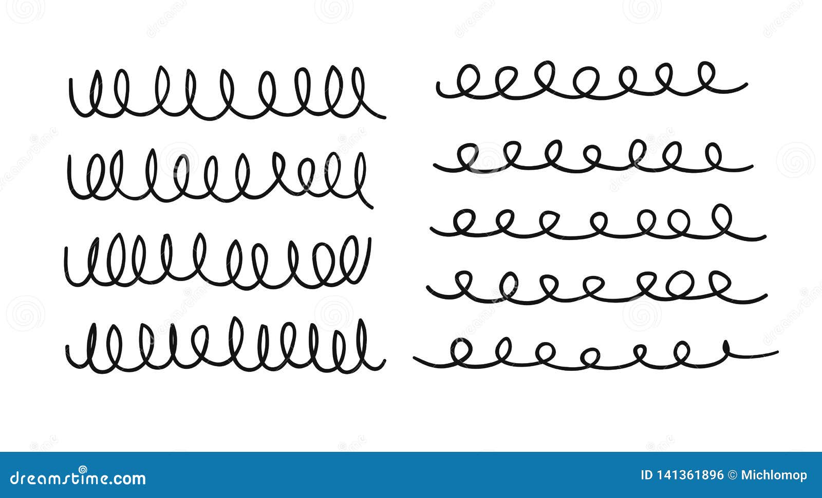 Hand Drawn Set of Objects for Design Use. Black Vector Doodle Lines on ...