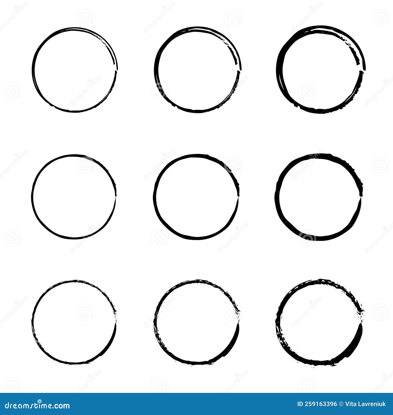 Hand Drawn Set of Objects. Sketch Hand Drawn. Doodle Circles for Design ...