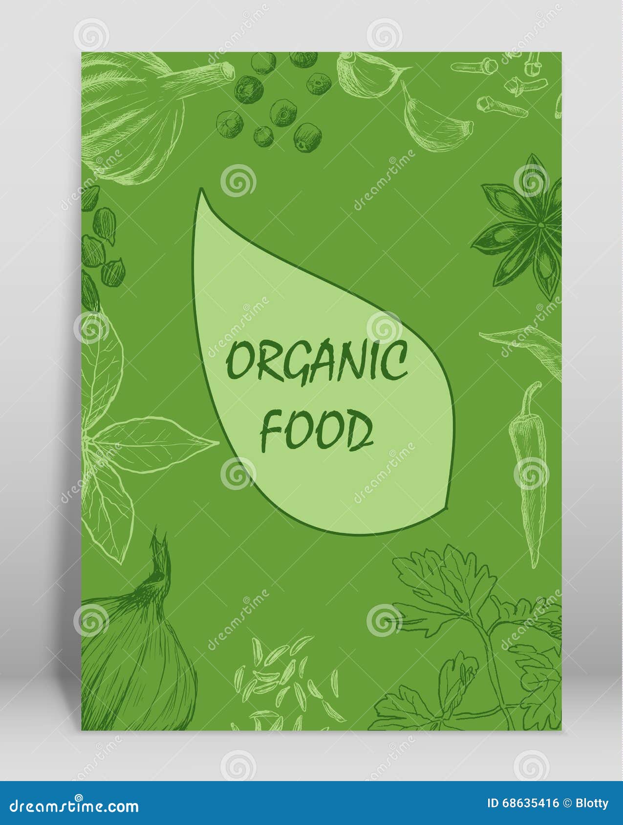 Hand Drawn Set of Organic Spices Stock Vector - Illustration of organic ...