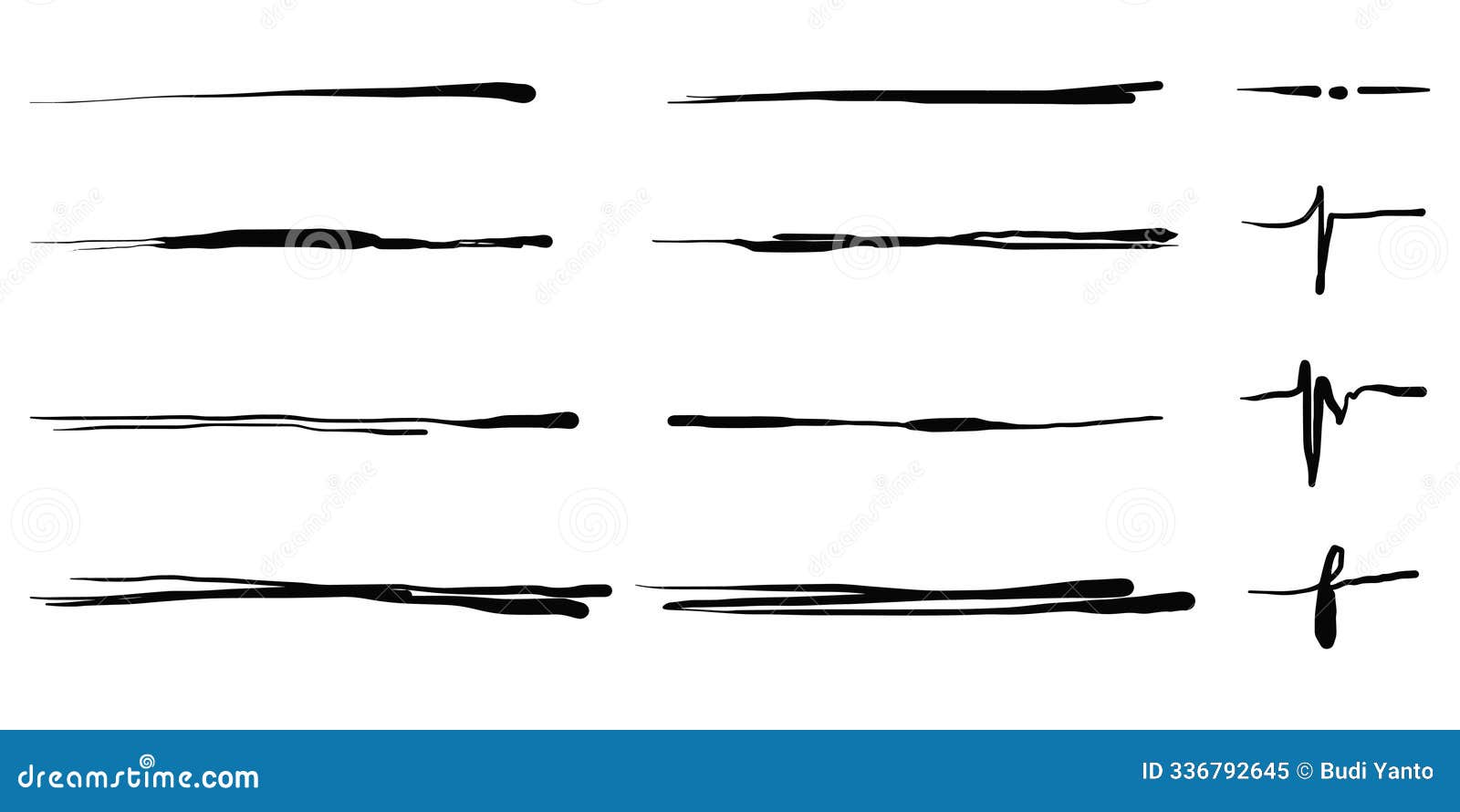 Hand Drawn Set Of Underline, Curly Swishes, Swashes, Swoops. Swirl ...