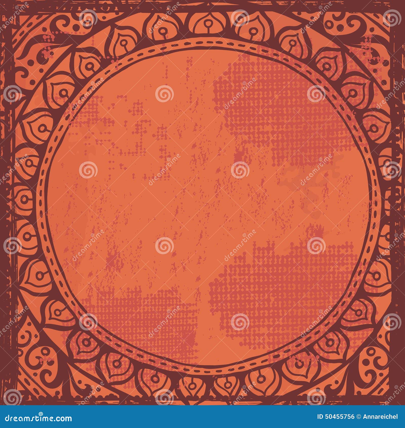 Hand Drawn Shabby Ethnic Frame Stock Vector - Illustration of curve ...