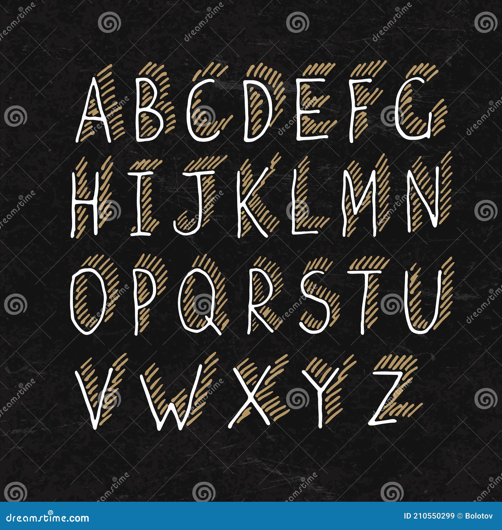 Hand-drawn Shadowed Alphabet on BlackBoard Texture Stock Vector ...
