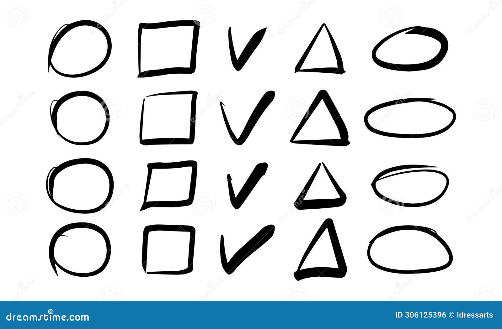 Hand-drawn Shapes - Real Highlighters. Black Vector Set Stock Vector ...