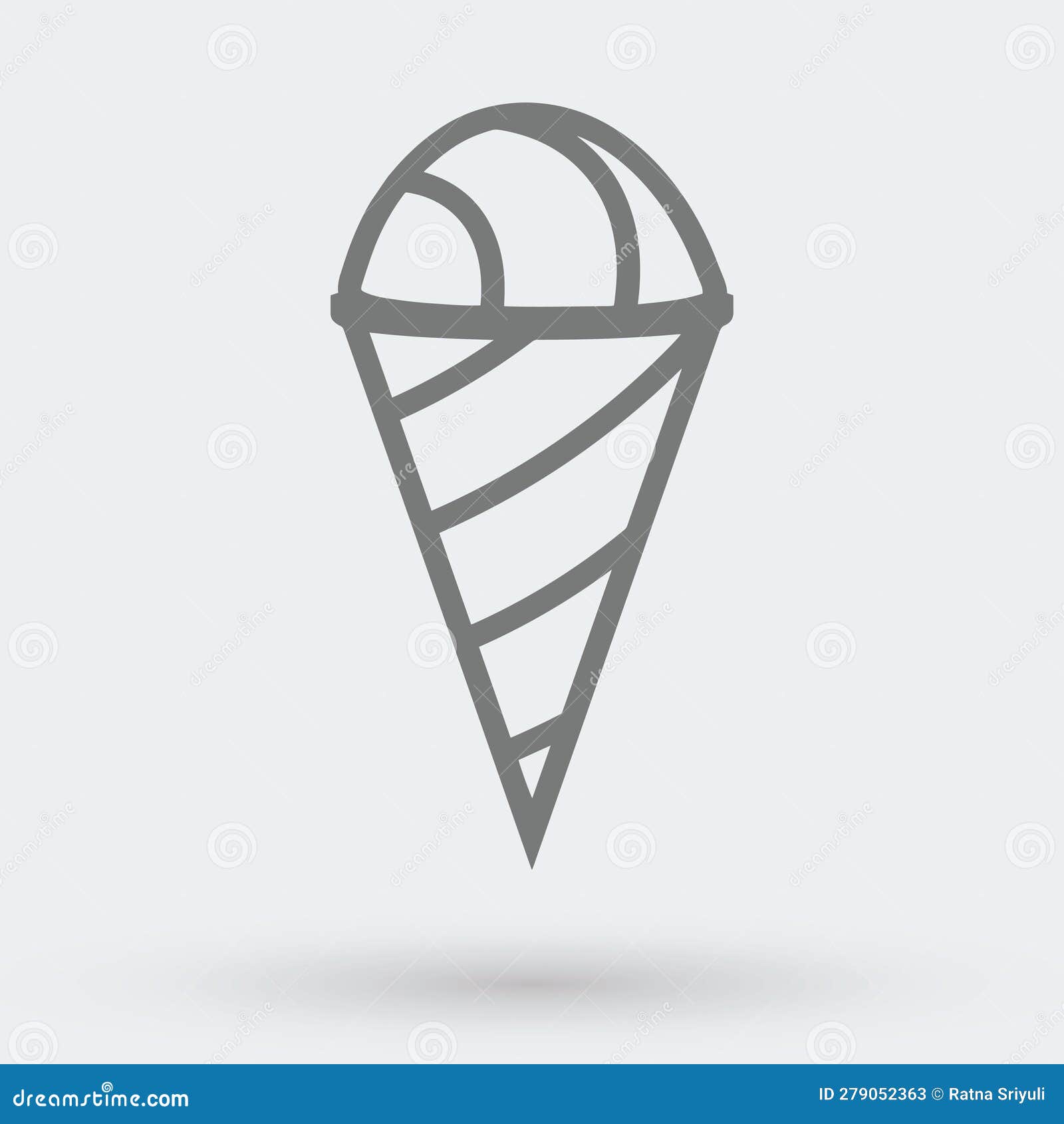 Hand Drawn Shaved Ice on Cones Vector Illustration Stock Vector ...