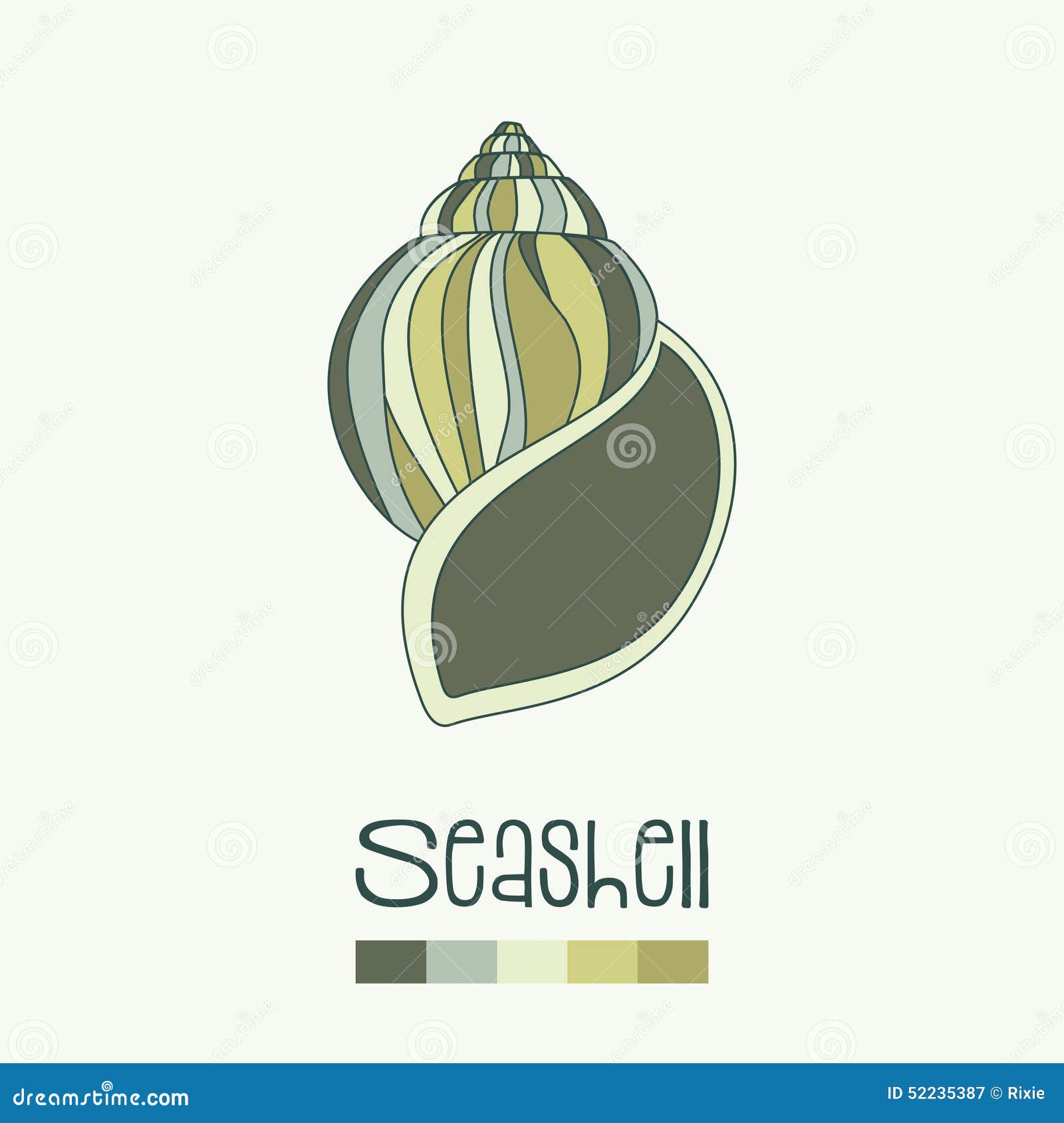 Green Seashell Clipart
