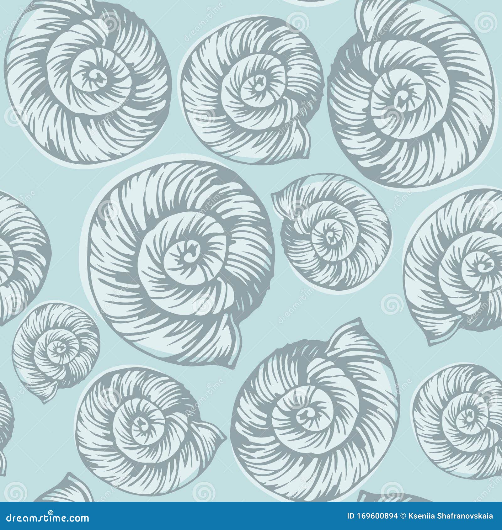 Shell Vector Seamless Pattern Stock Vector - Illustration of oceanside ...