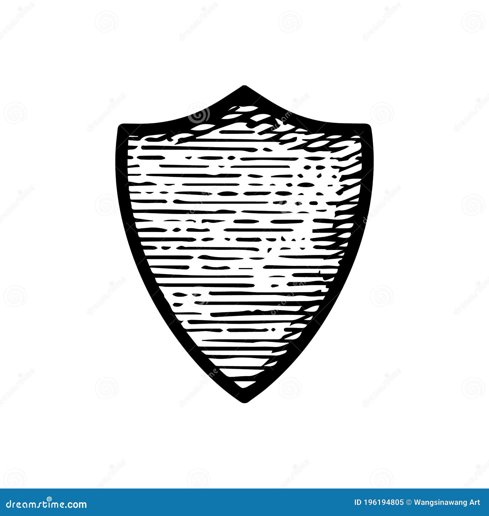 Hand Drawn Shield Medieval Icon Vector Illustration Isolated on White ...