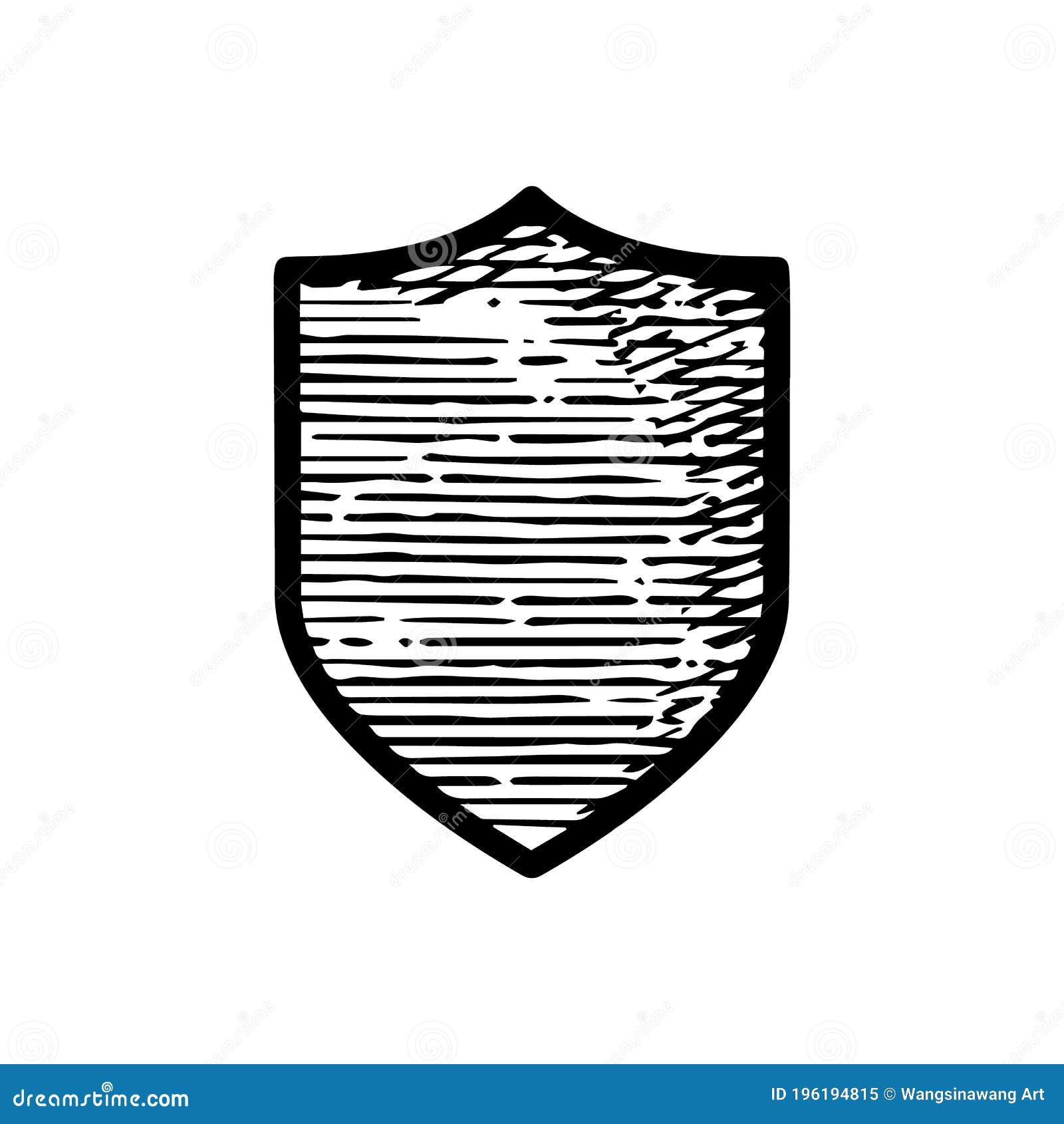 Hand Drawn Shield Medieval Icon Vector Illustration Isolated on White ...