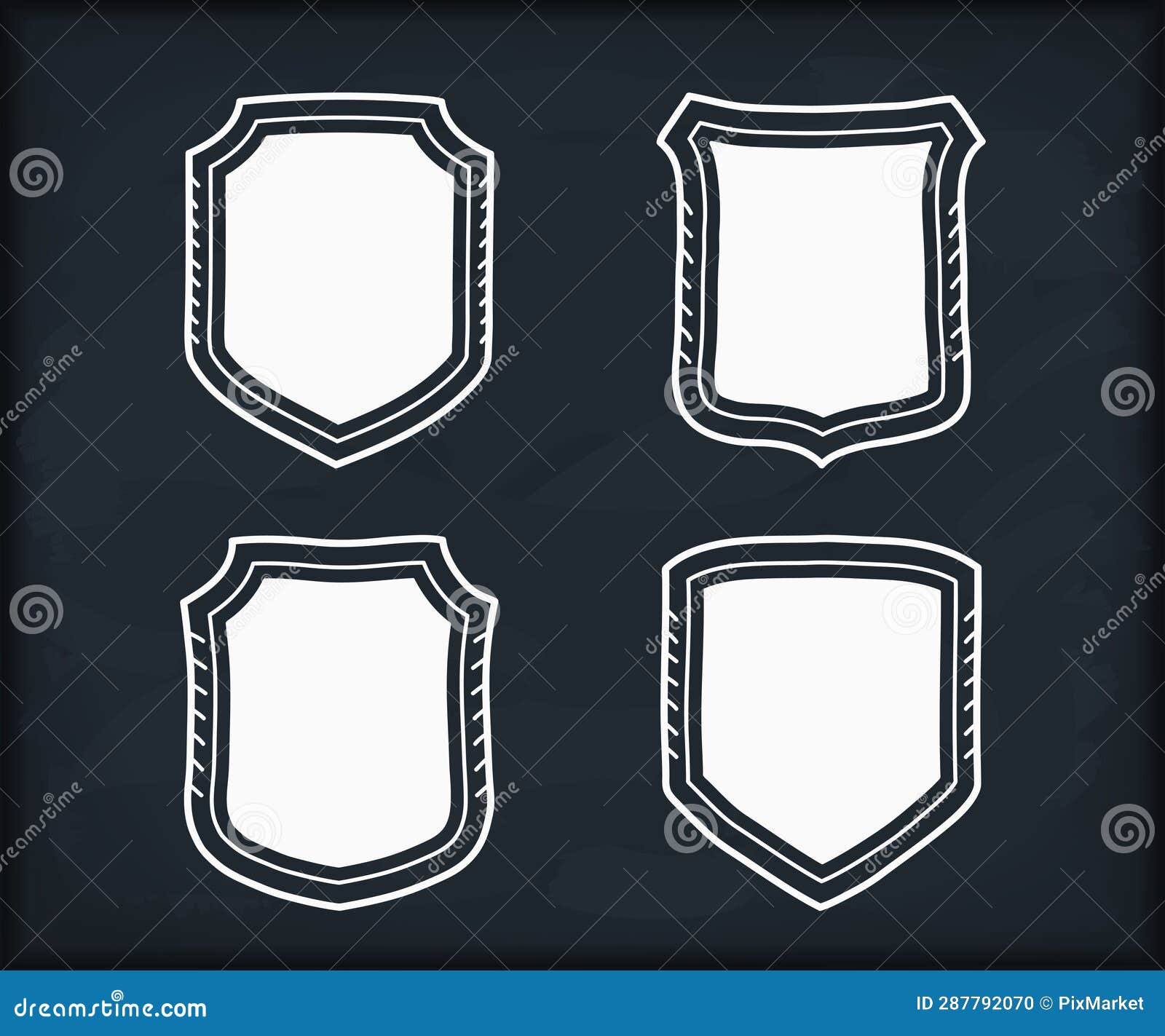 Hand Drawn Shields stock illustration. Illustration of heraldic - 287792070