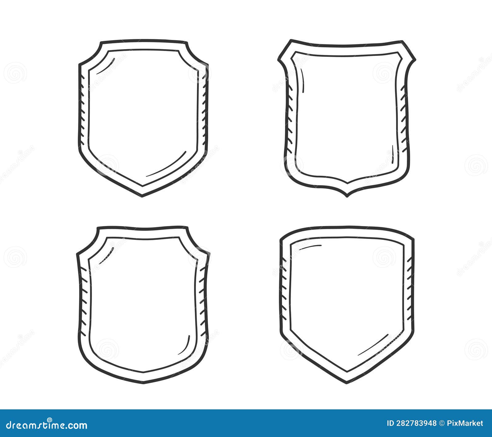Hand Drawn Shields stock vector. Illustration of doodle - 282783948