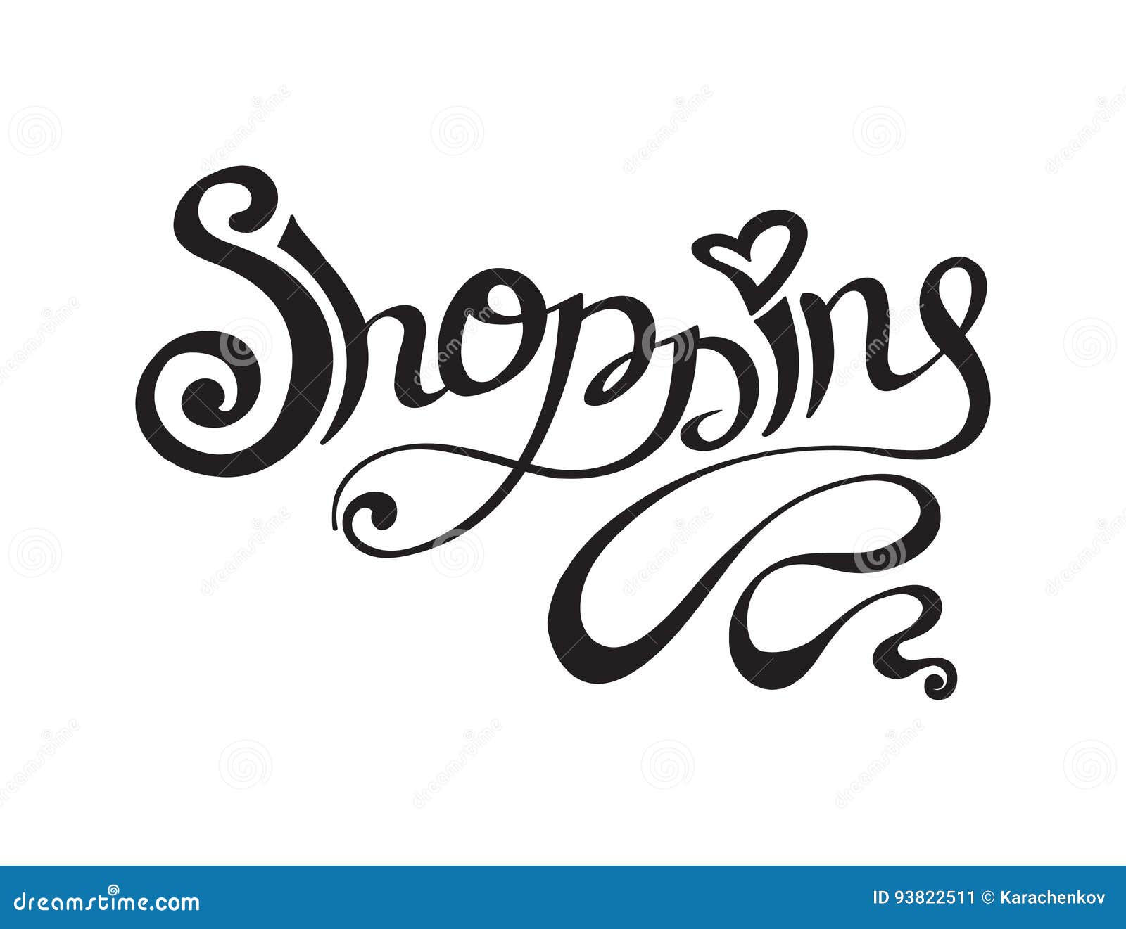 Hand Drawn Shopping Lettering Stock Vector - Illustration of market ...