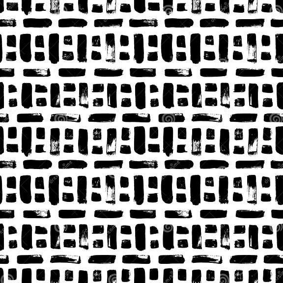 Hand Drawn Short Brush Strokes Seamless Pattern. Stock Vector ...