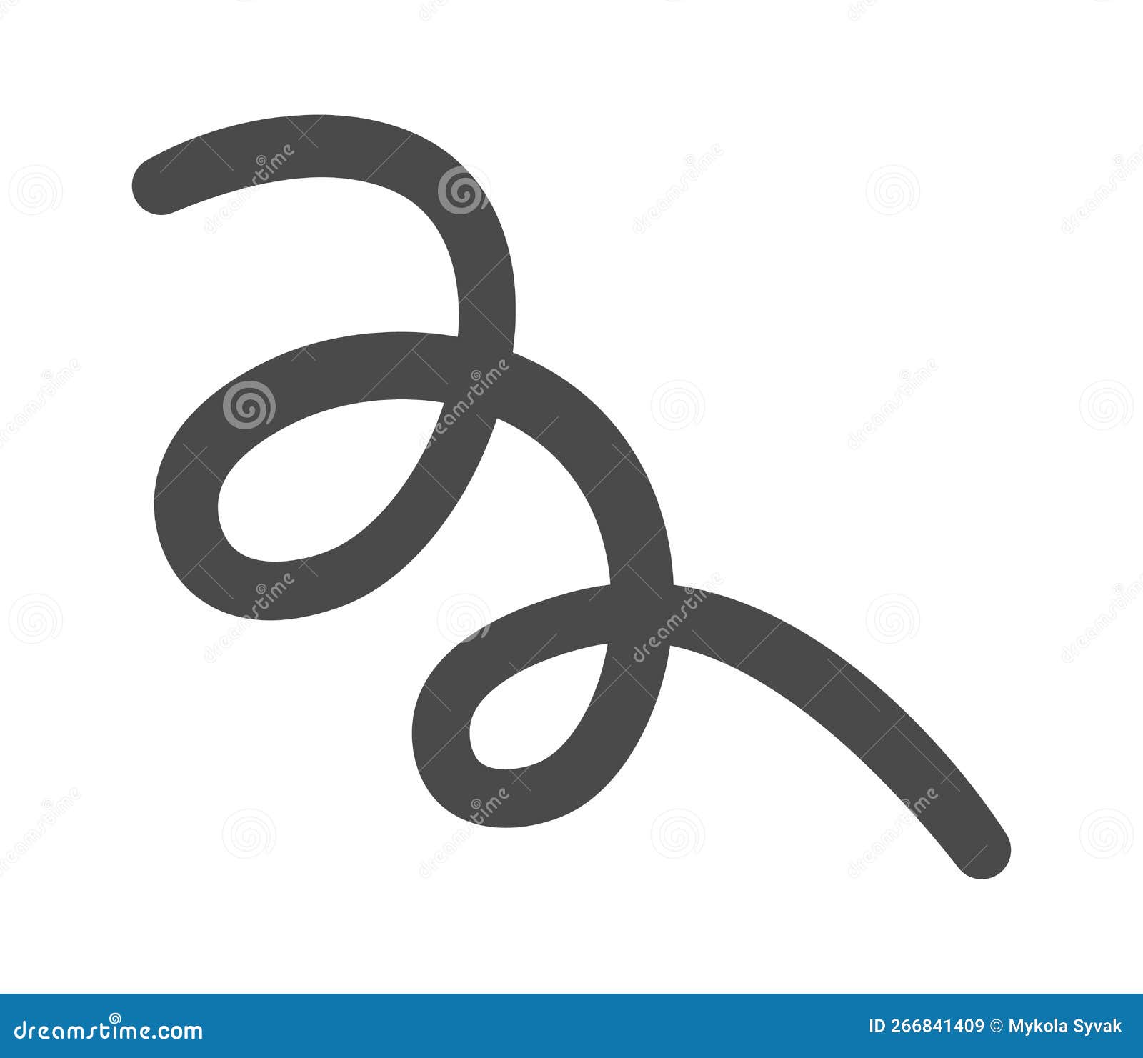Hand Drawn Simple Curly Line Flat Icon Stock Vector - Illustration of ...