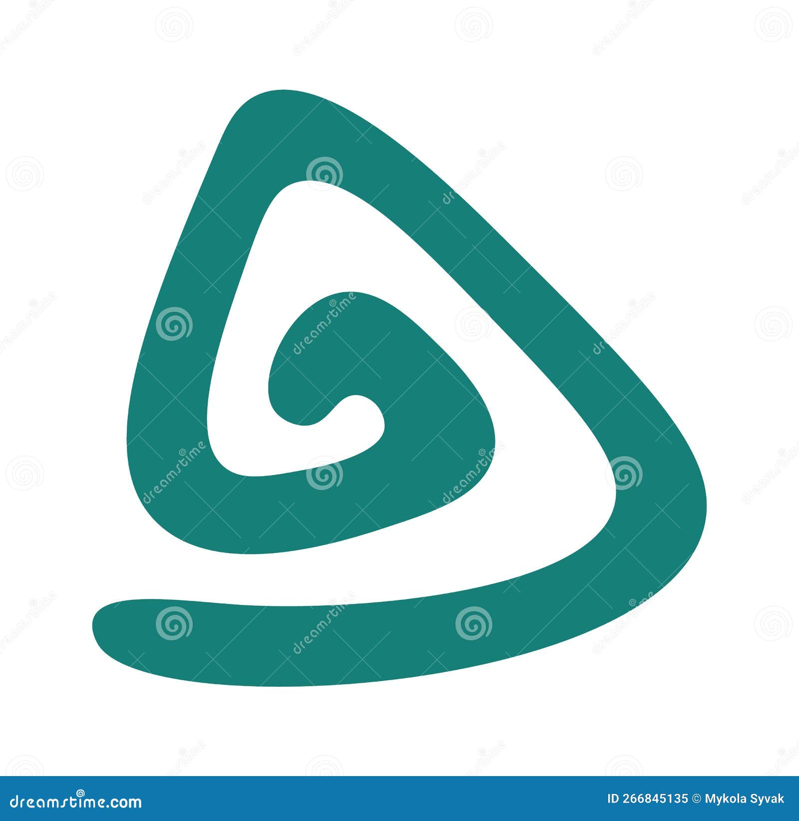 Hand Drawn Simple Curly Triangle Line Flat Icon Stock Vector ...