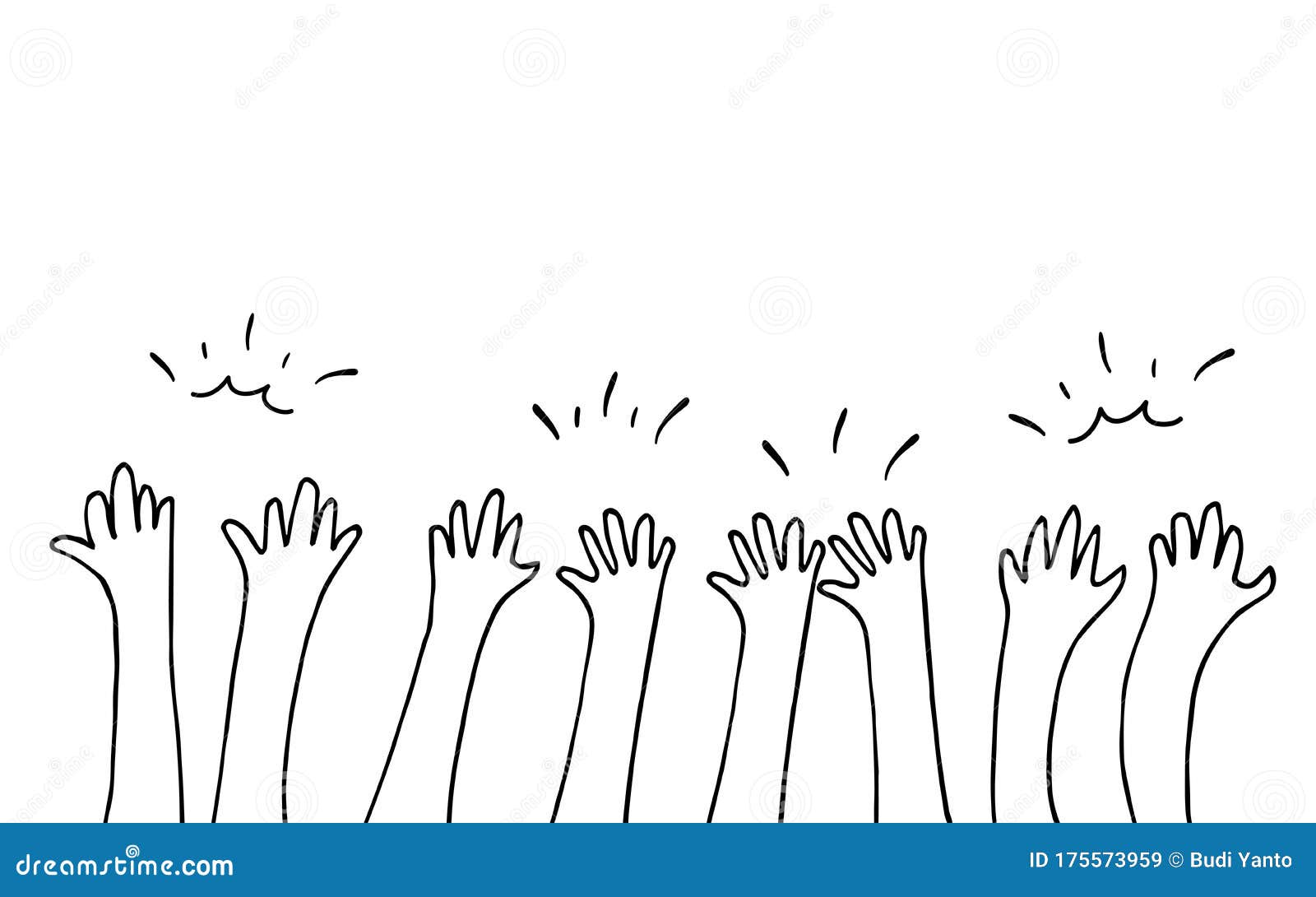 Doodle Hand Drawn of Simple Hands Clapping Ovation Stock Vector ...