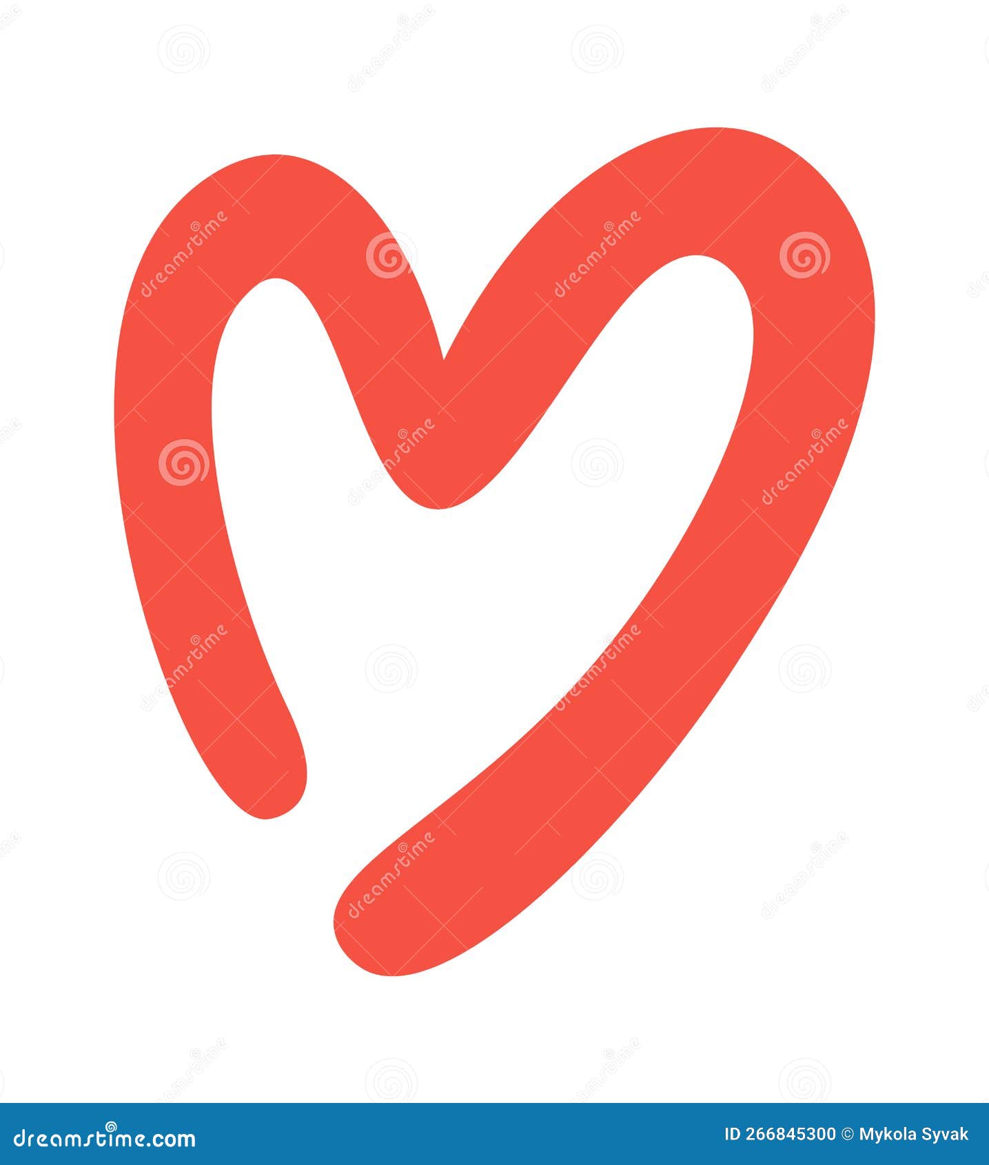 Hand Drawn Simple Heart Shape Flat Icon Stock Vector - Illustration of ...