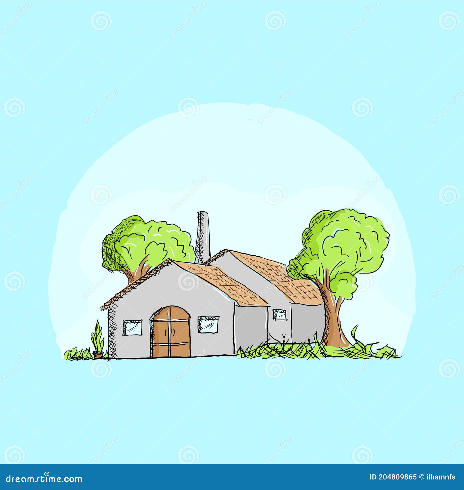 Hand Drawn Simple House Illustration Stock Vector - Illustration of ...
