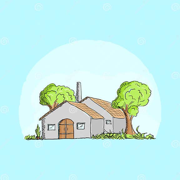 Hand Drawn Simple House Illustration Stock Vector - Illustration of ...