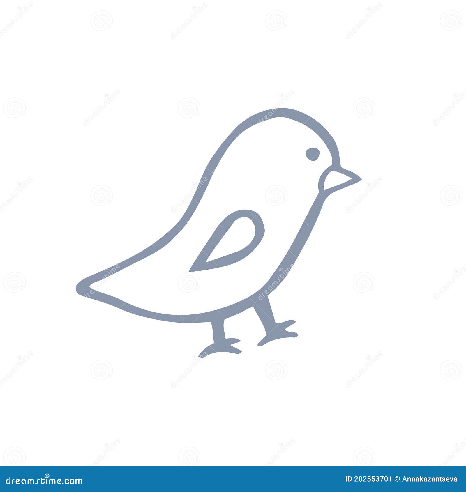 Hand-drawn Simple Outline Bird Made in Vector Stock Vector ...