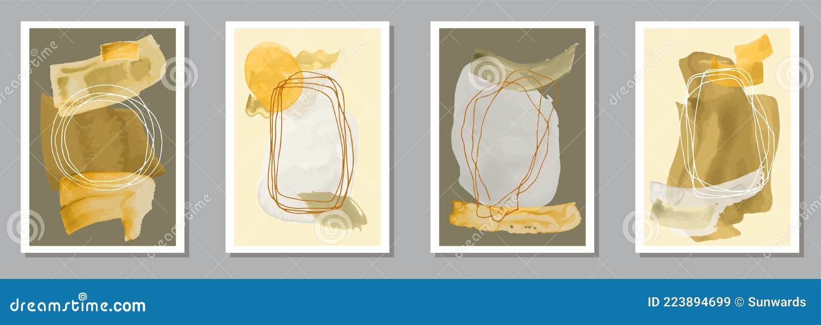 Hand Drawn Simple Posters Vector Collection. Stock Vector ...