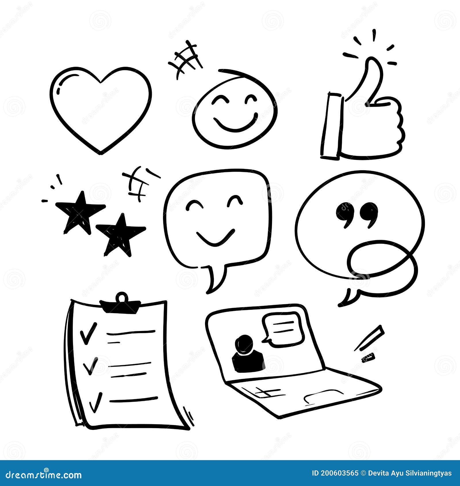 Hand Drawn Simple Set of Testimonials Related Vector Line Icons. in ...