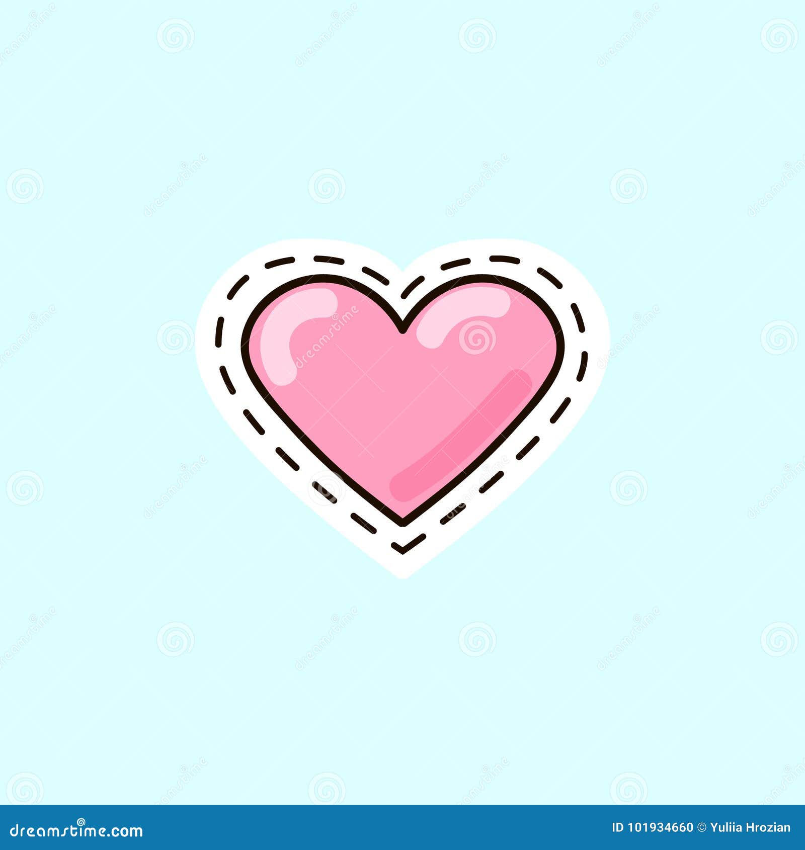 Heart hand-drawn sticker stock illustration. Illustration of simple ...