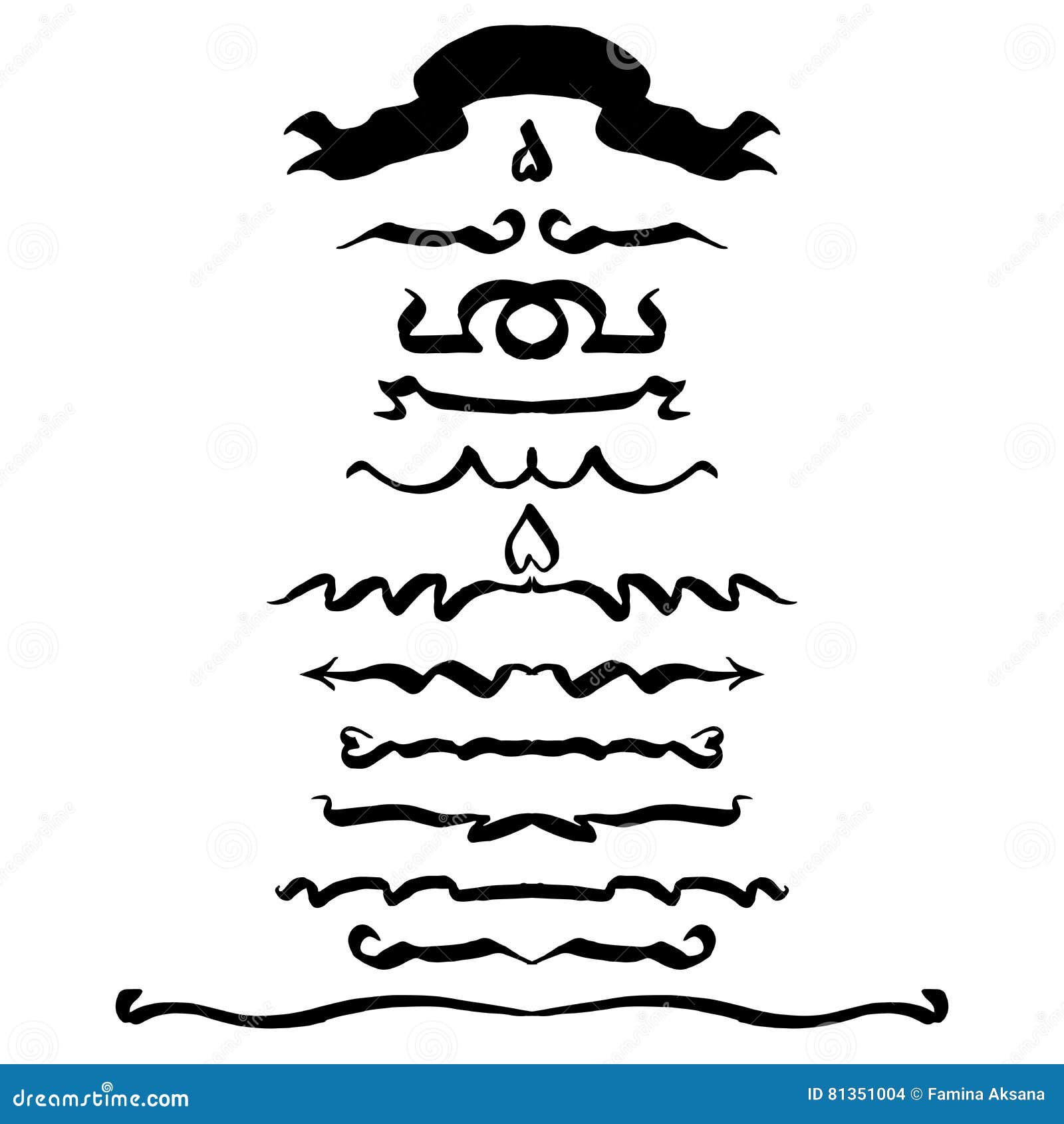 Hand Drawn Simple and Symmetric Signs Stock Vector - Illustration of ...